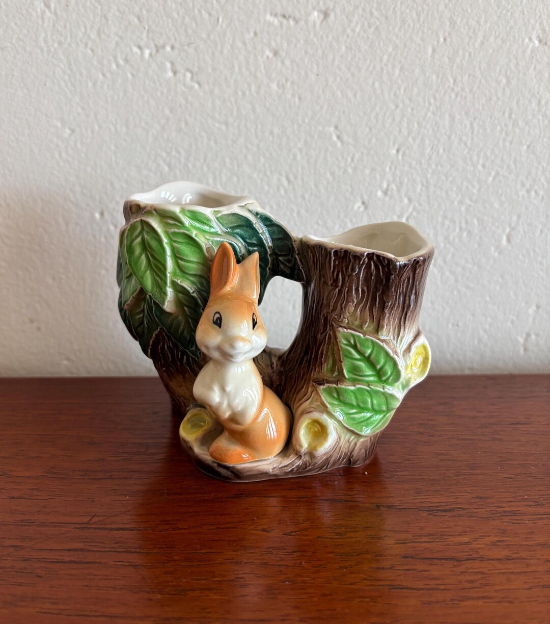 Vintage Hornsea Fauna Rabbit Double Bud Vase: 1970s Woodland ...
