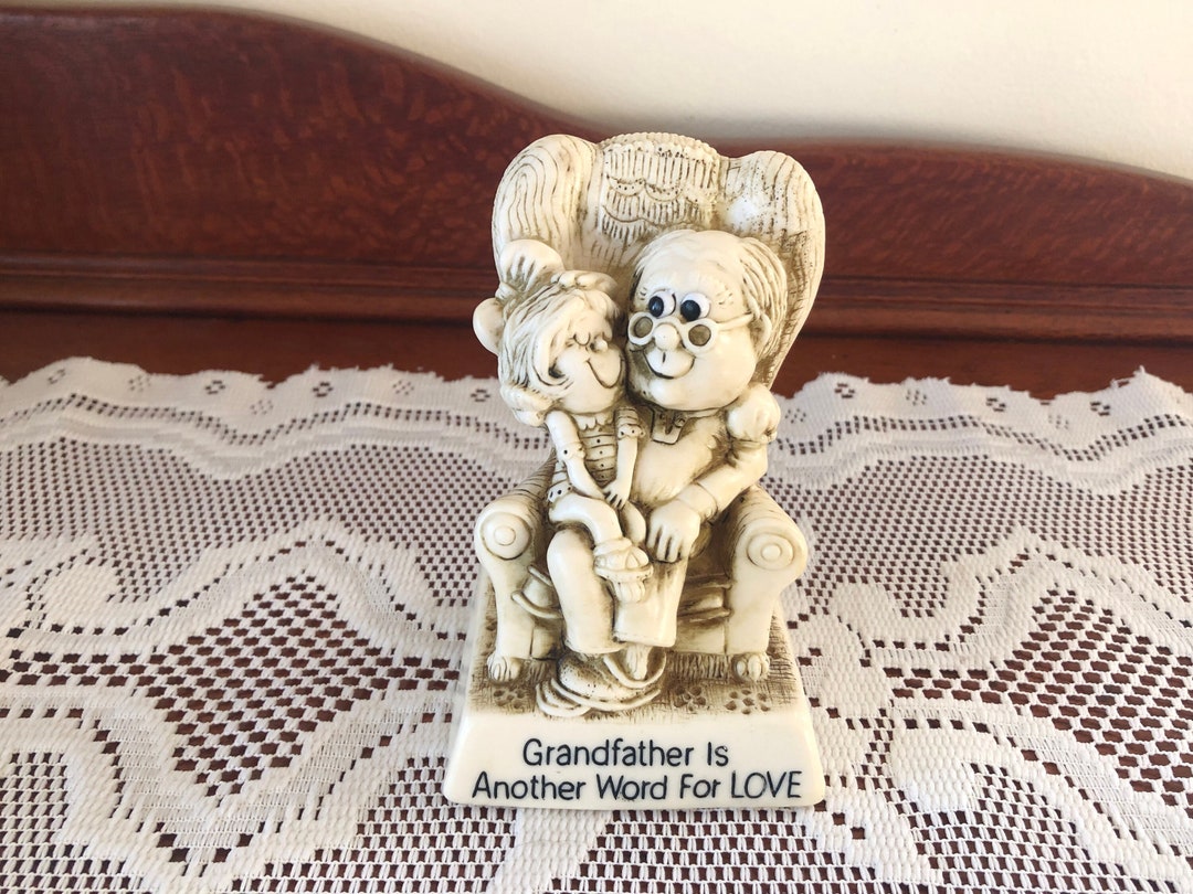 Vintage Russ Berrie Sillisculpt Statue Figurine Featuring 'grandfather ...