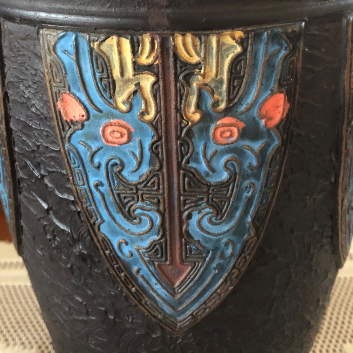 Antique Japanese Tokanabe Pottery Vase Hand Painted Raised - Etsy