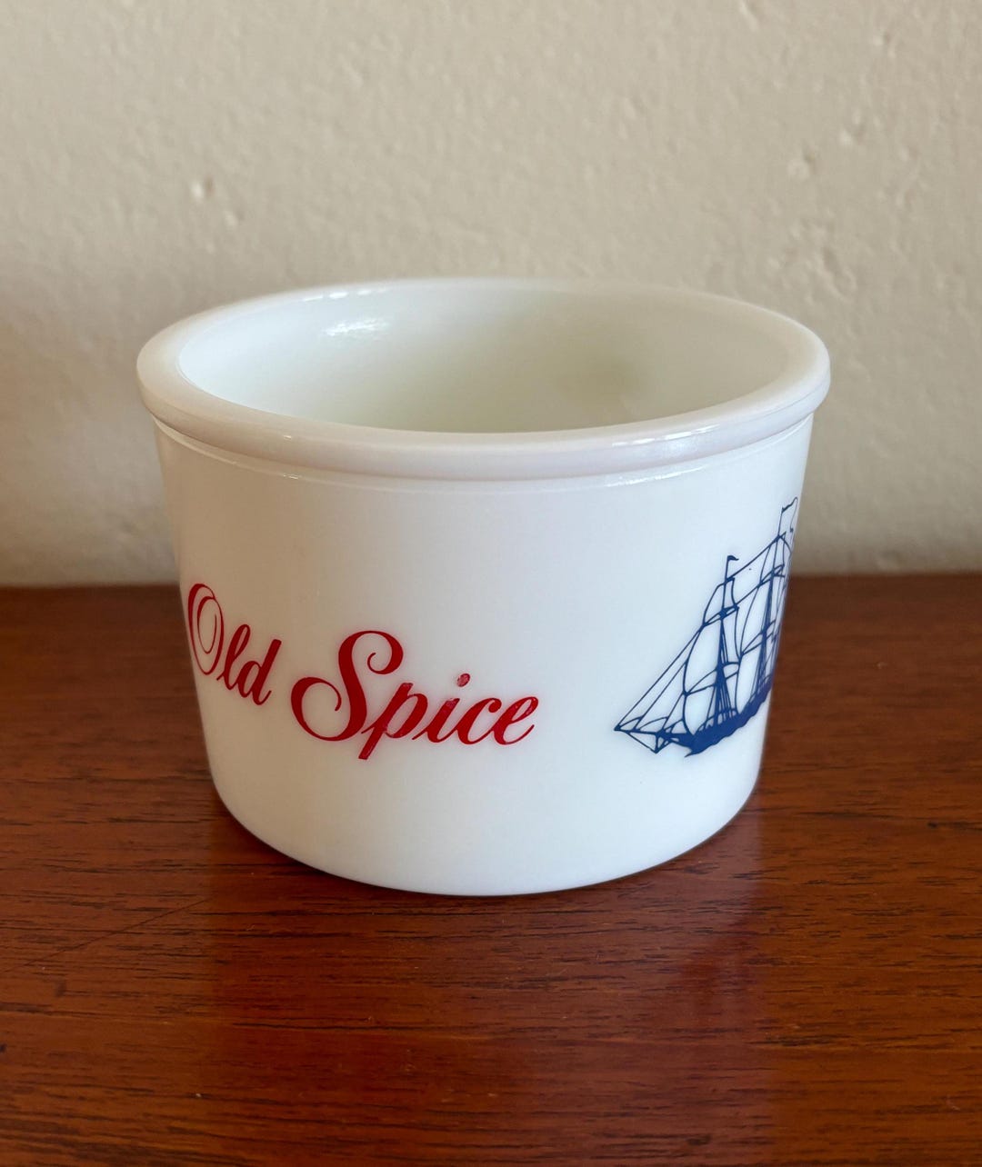 Vintage Old Spice Shaving Cup in Red and Blue Clipper Ship Nautical ...