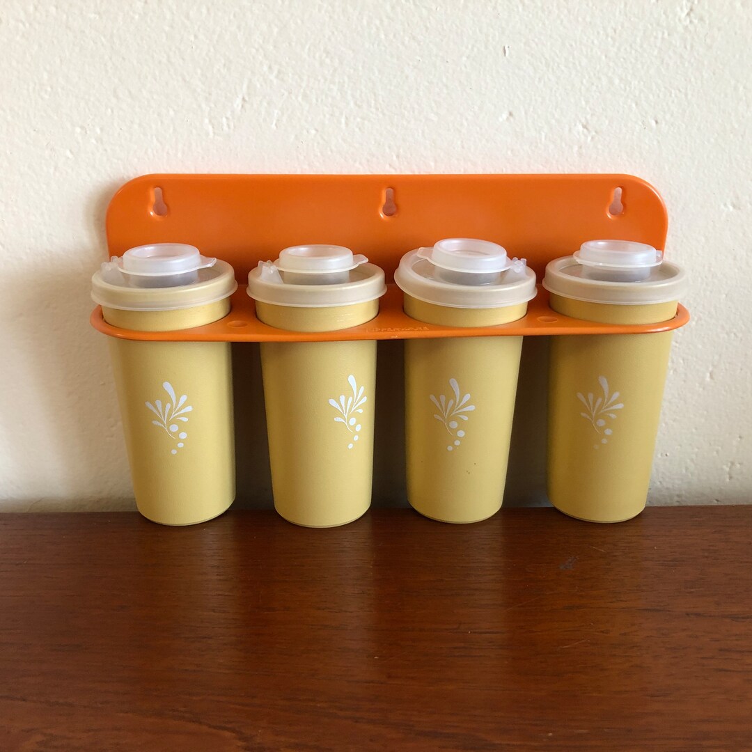 Vintage Tupperware Hanging Spice Rack Set in Harvest Gold - Etsy