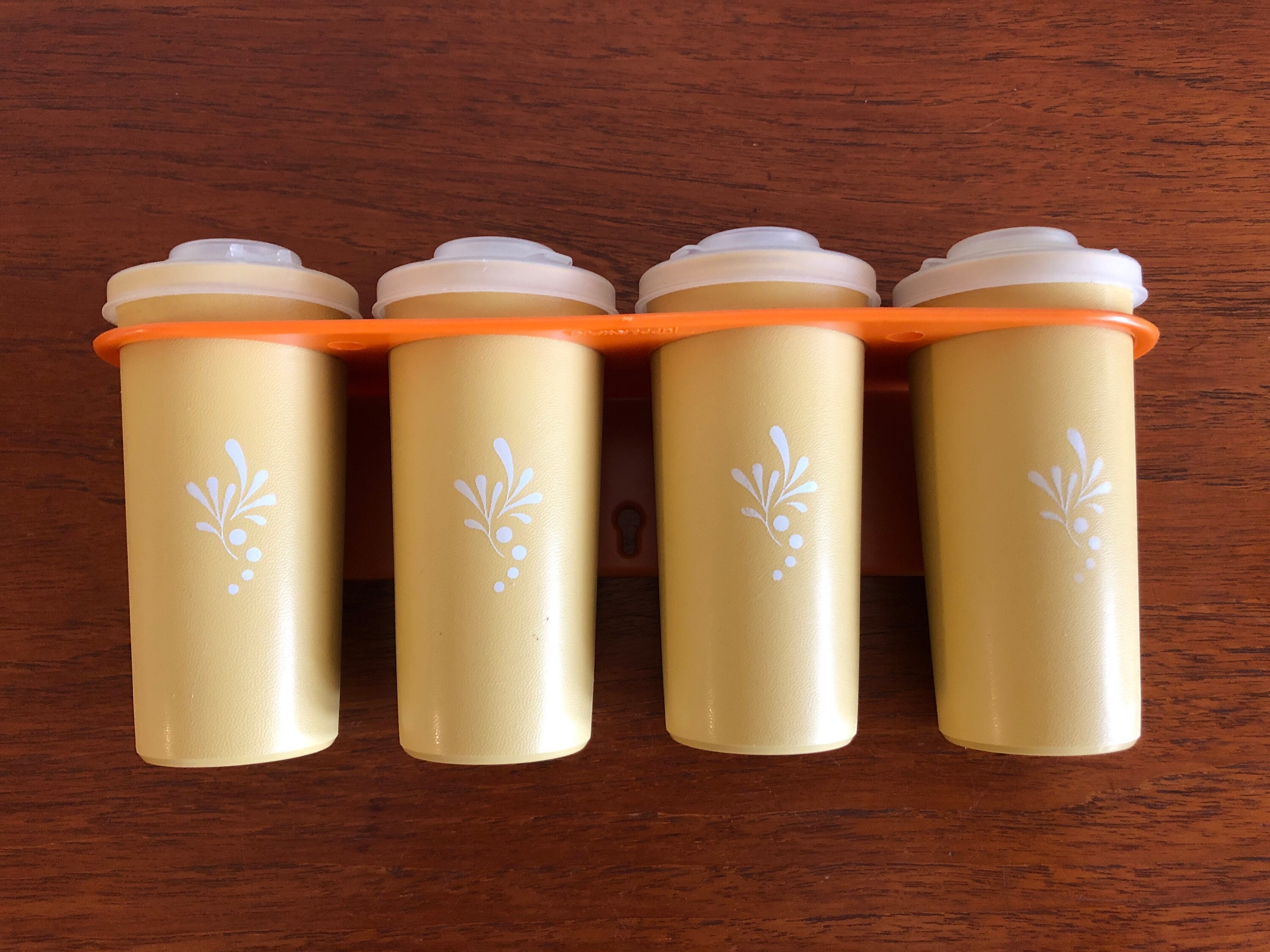 Vintage Tupperware Hanging Spice Rack Set in Harvest Gold - Etsy