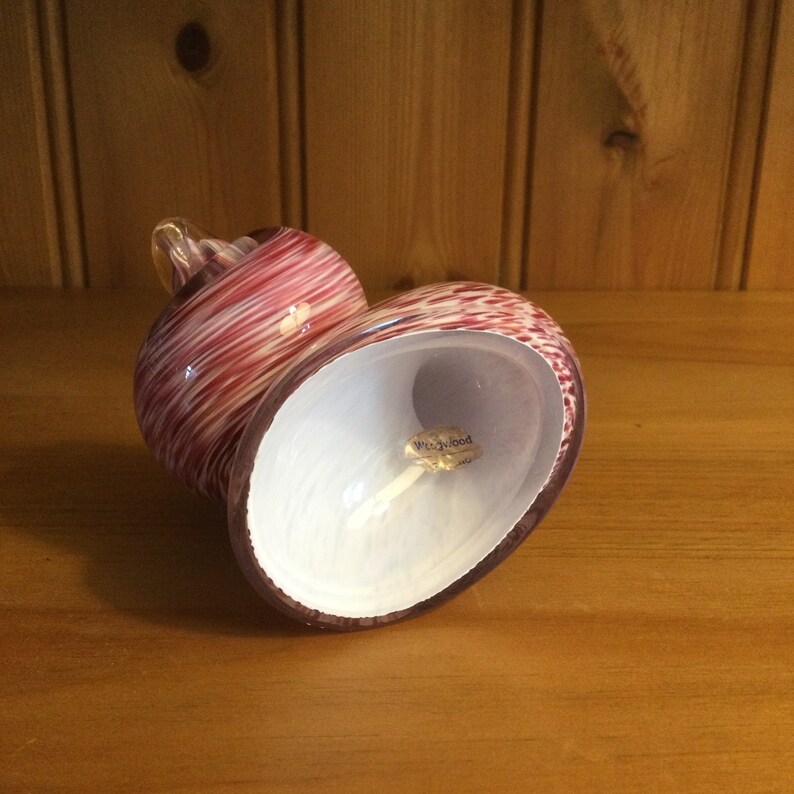 Vintage Wedgwood Art Glass Snail Shell in Dark Pink and White, Mottled ...