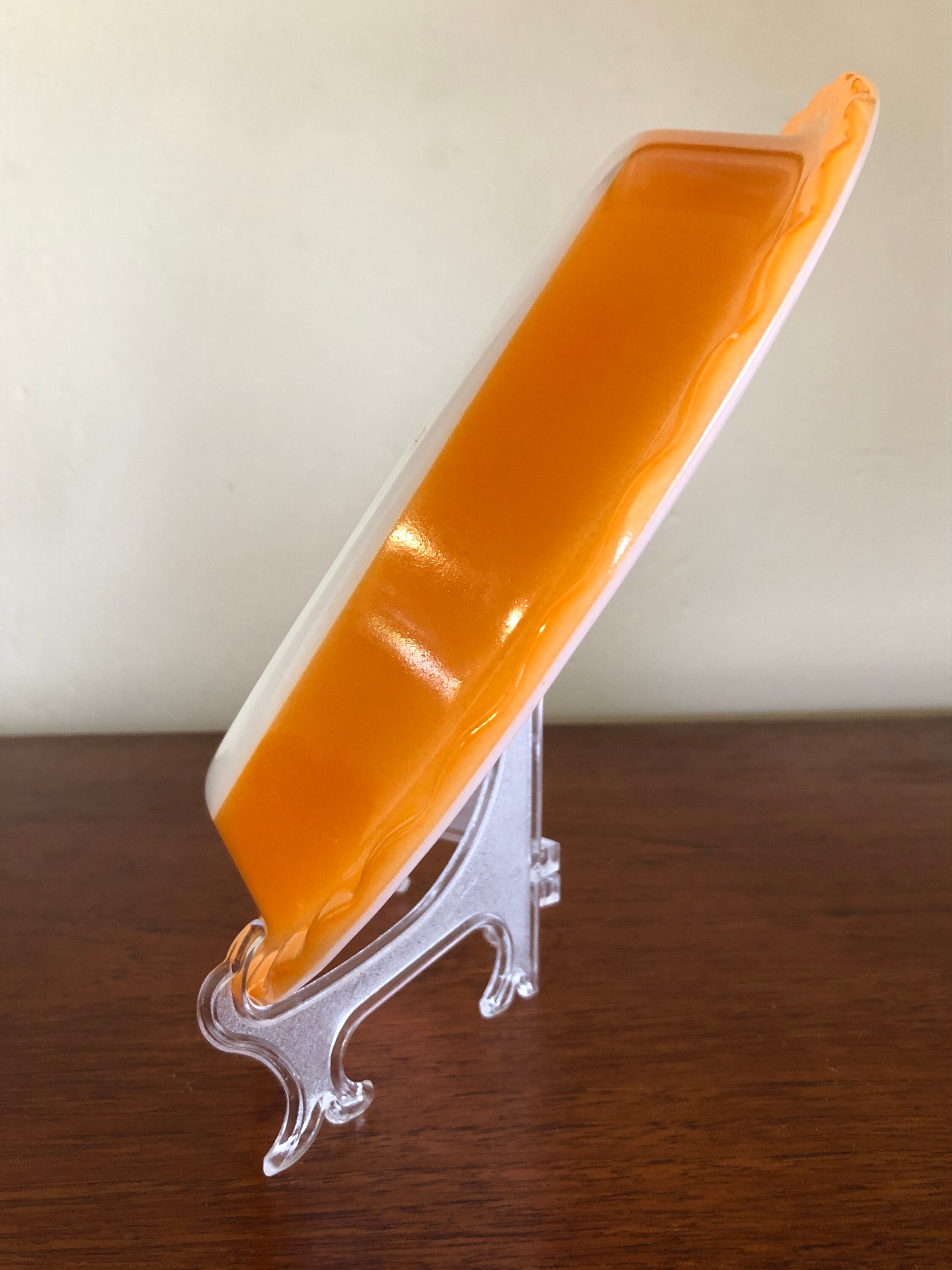 Vintage Pie Dish by Pyrex Ovenware, Orange and White Glass With ...