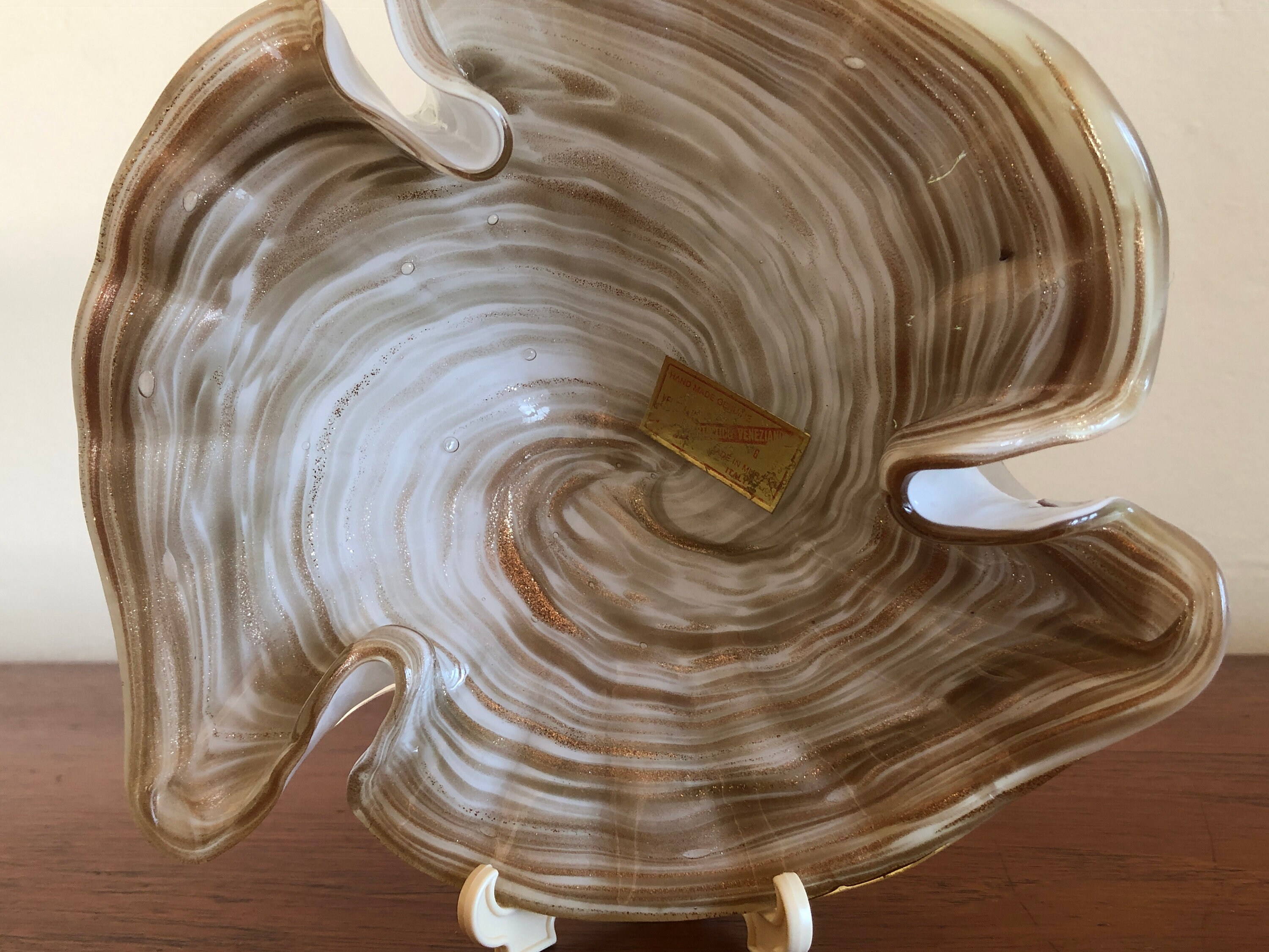 Vintage Murano Glass Shell Shaped Bowl by Vetro Artistico Veneziano ...