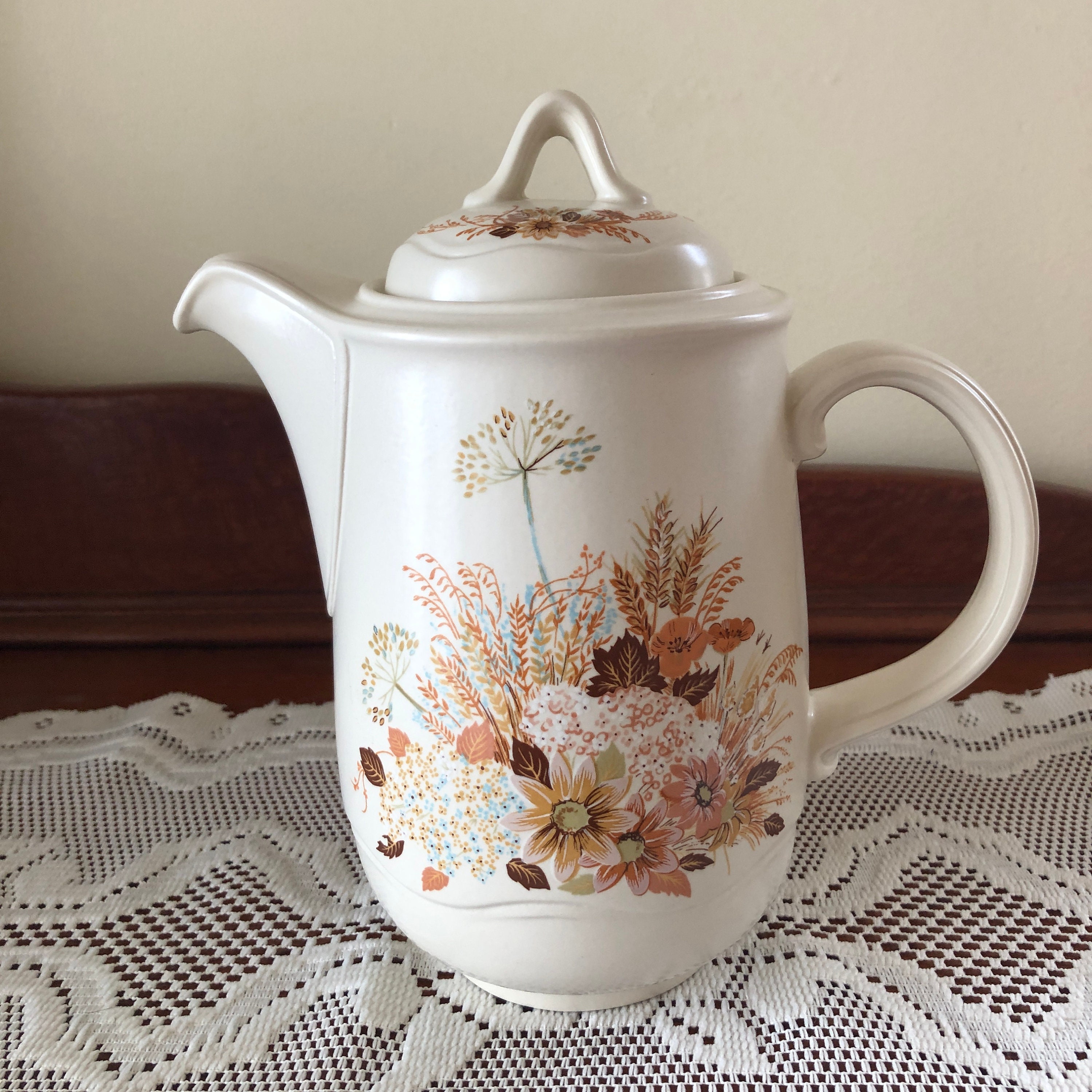 Vintage Poole Pottery Summer Glory Tea / Coffee Pot: 1970s English ...