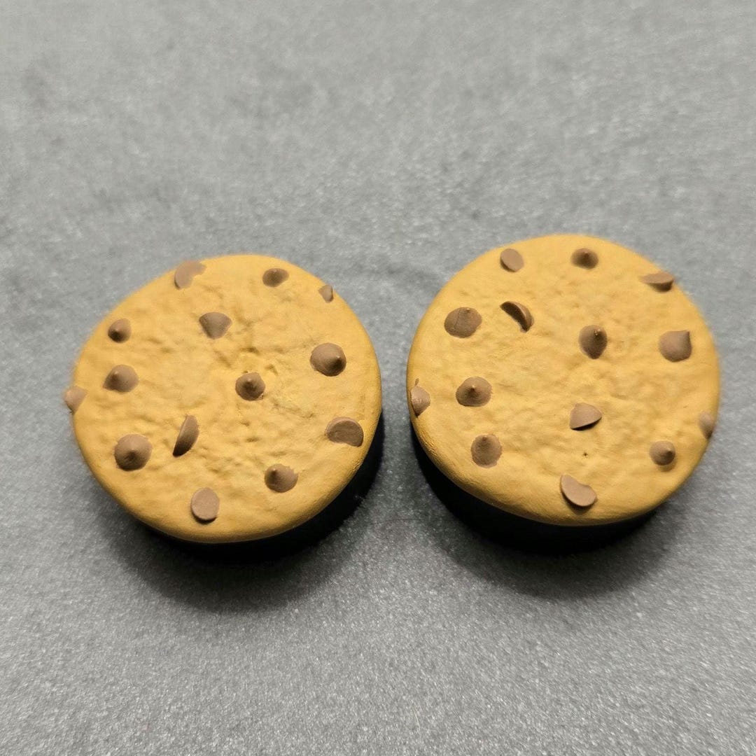 Hand Painted Chocolate Chip Cookie Ear Plugs (1-pair) - Etsy