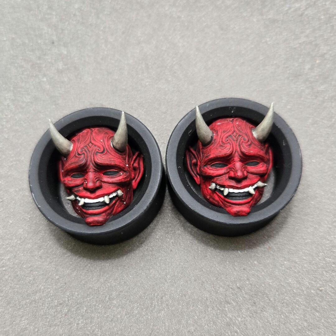 Hand Painted "oni" Ear Plugs (1-pair) - Etsy