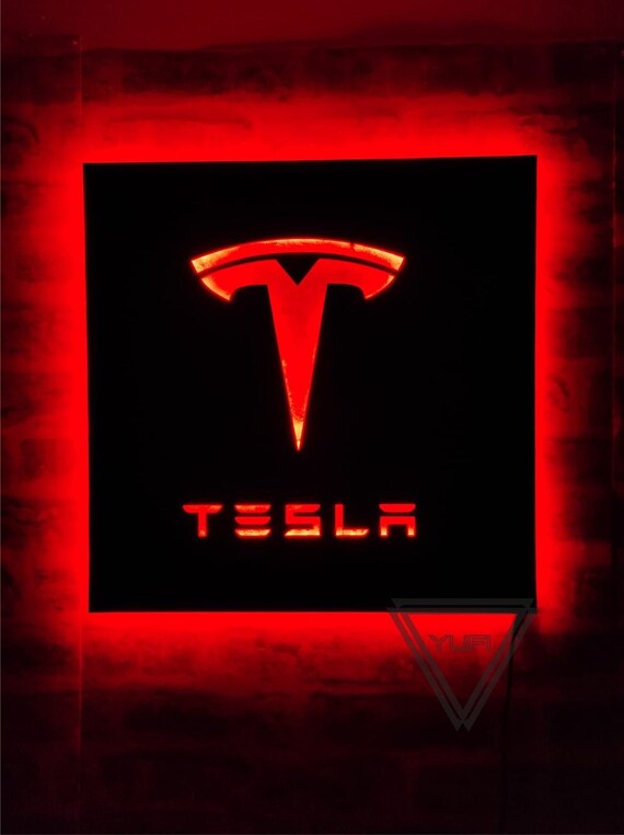 Tesla Logo Tesla Lighted Tesla Logo Decor Tesla Led Sign - Etsy Finland