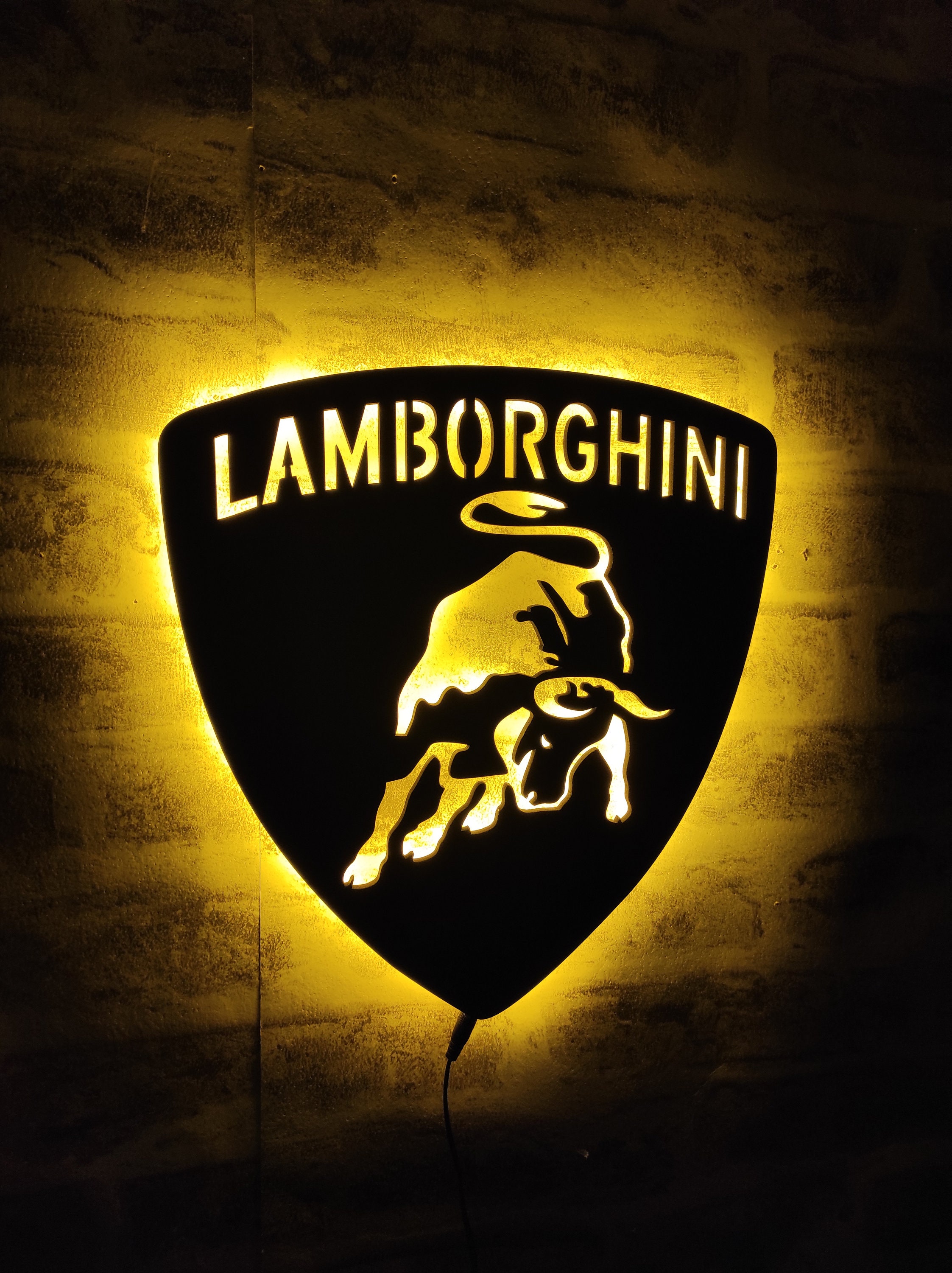 Lamborghini Lamborghini Logo Led Sign Car Logo Wall Decor - Etsy