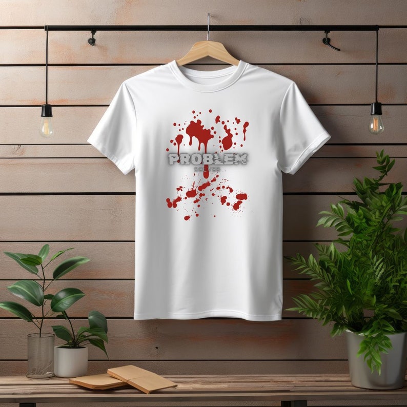Problem Solved Tshirt, Graphic Bloody T-shirt, Vintage Horror Design ...