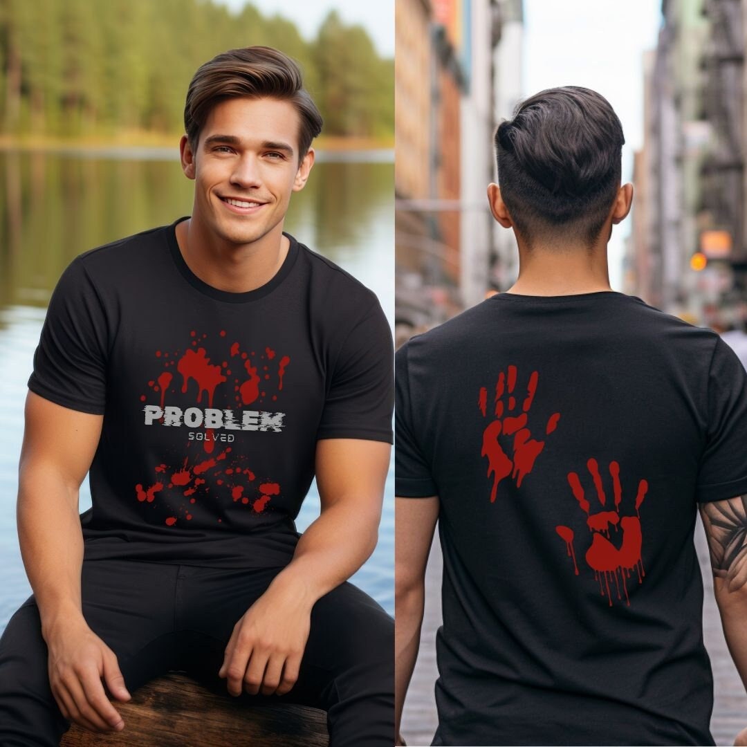 Problem Solved Tshirt, Graphic Bloody T-shirt, Vintage Horror Design ...