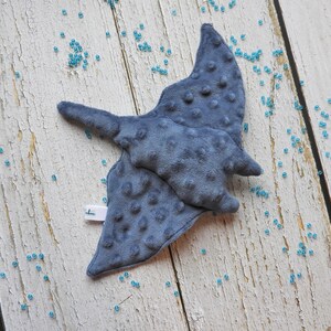 Mini Manta-ray Stuffed Animal, Handmade With Polka Dots-patterned Denim ...
