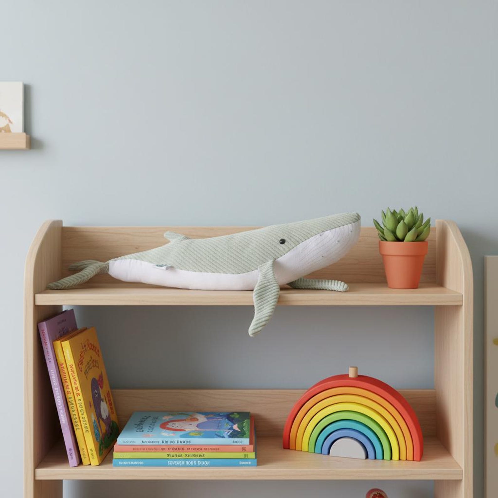 Handmade Big Stuffed Humpback Whale in Mint-blue Corduroy and White ...