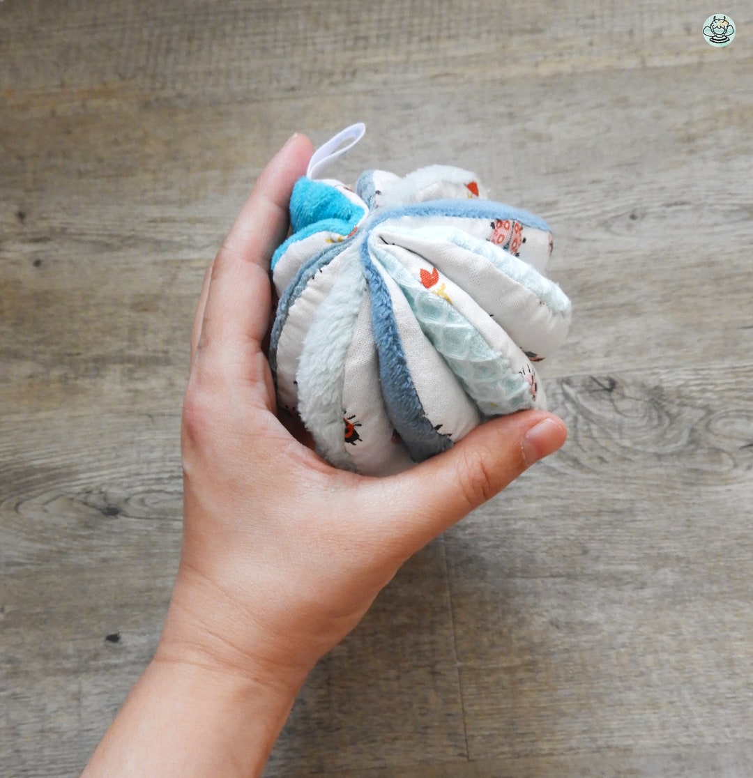 Blue Fabric Portion Baby Ball for Grabbing and Gripping - Sensory Soft ...