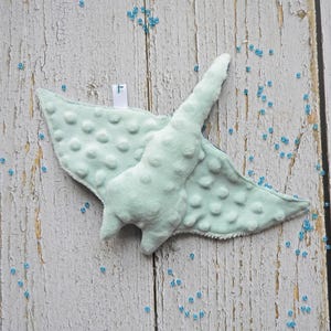 Mini Manta-ray Stuffed Animal, Handmade With Polka Dots-patterned Teal ...
