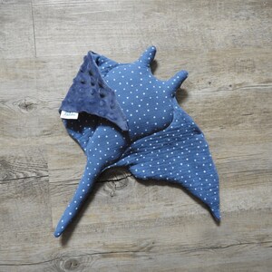 Handmade Blue and Green Dots Plush Stingray, Manta Ray Stuffed Animal ...