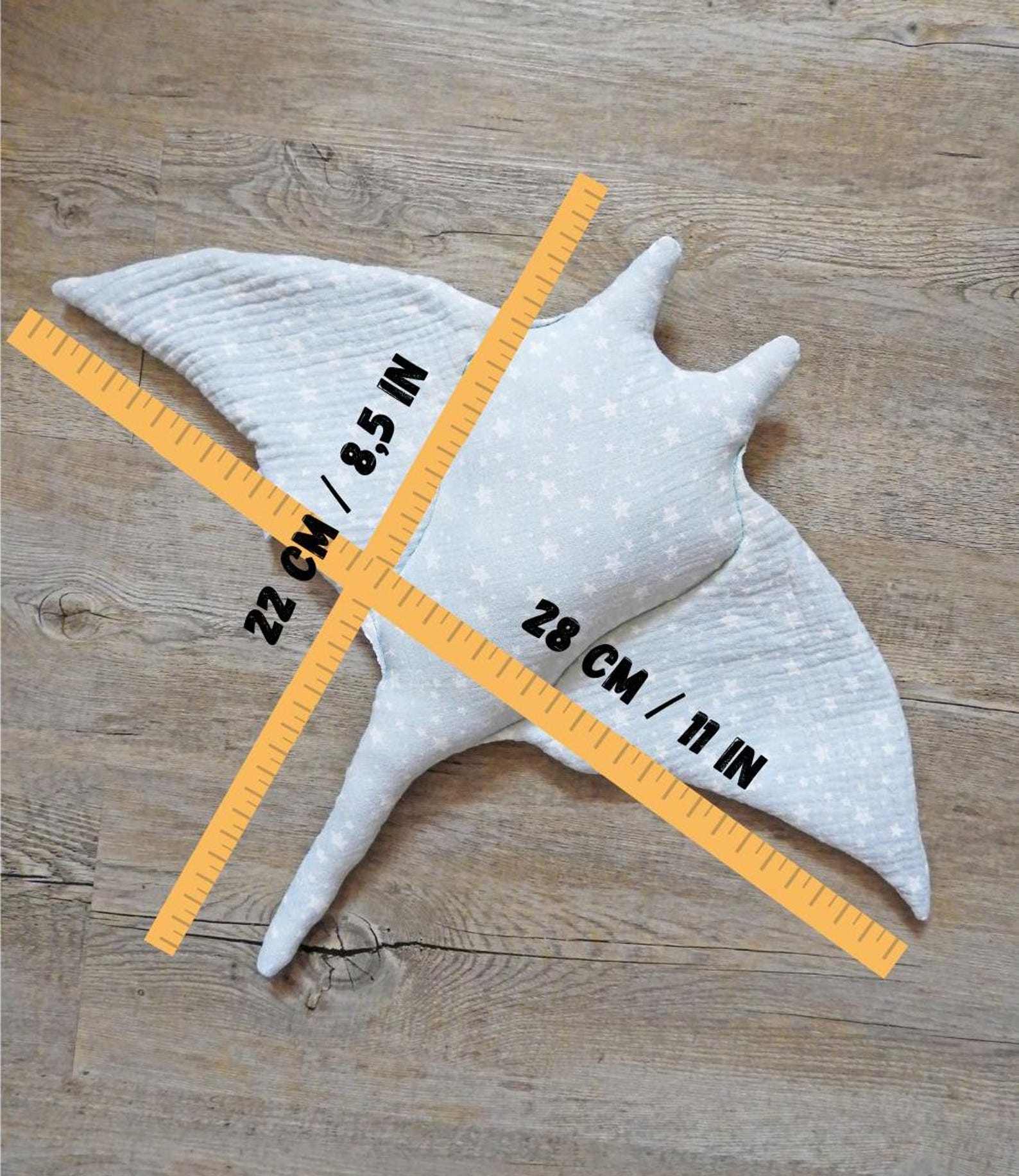 Mini Manta-ray Stuffed Animal, Handmade With Polka Dots-patterned ...