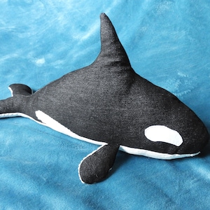 Big Stuffed Orca Toy - Ocean Animal Killer Whale Plushie - Handmade ...