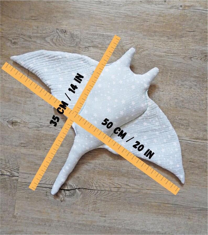 Handmade Green Manta-ray Plush With Stars - Ocean Stuffed Animal ...