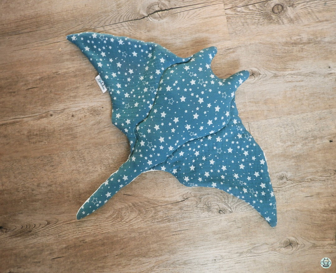 Handmade Green Manta-ray Plush With Stars - Ocean Stuffed Animal ...