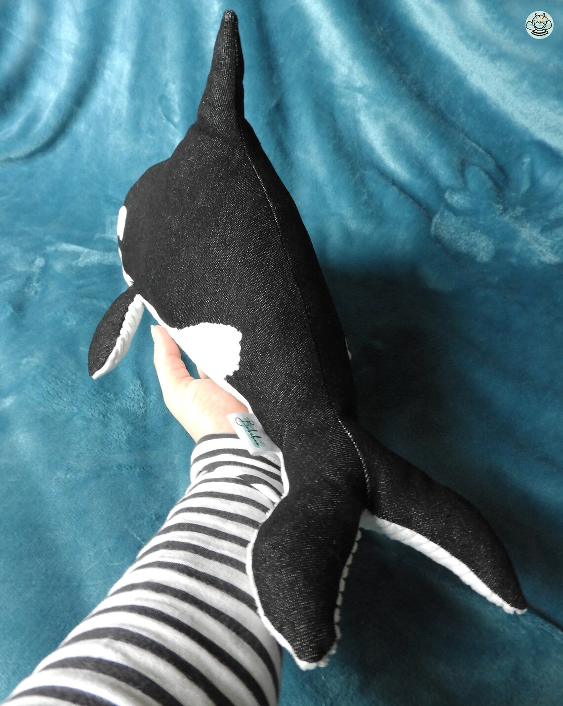 Big Stuffed Orca Toy - Ocean Animal Killer Whale Plushie - Handmade ...