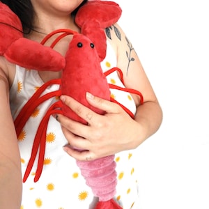 Red or Blue Handmade Big Lobster Plushie, Made of Soft Minky Fabric ...