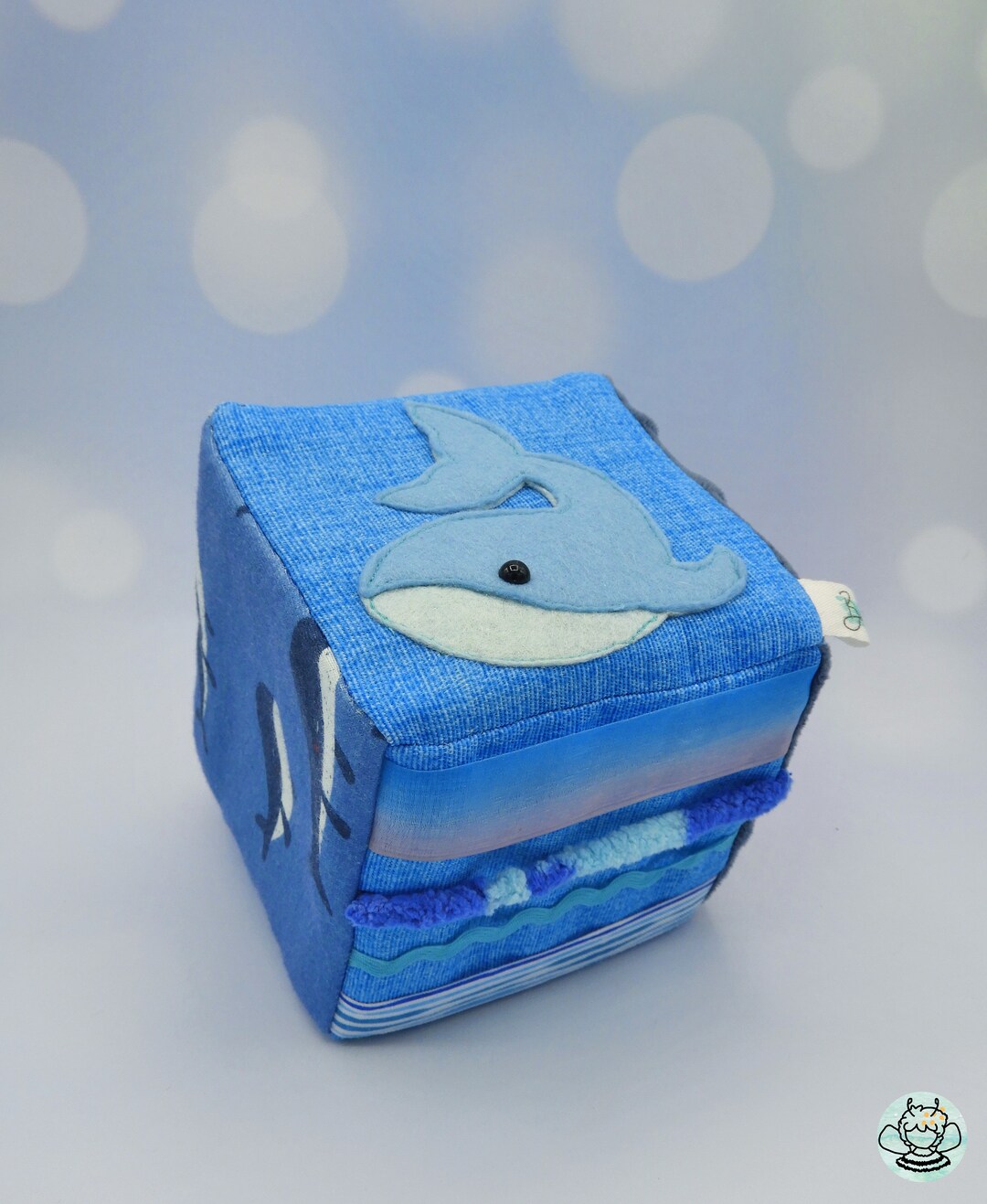 Sensory Cube, Baby Busy Fabric Whale Block, Ocean Marine Animals ...