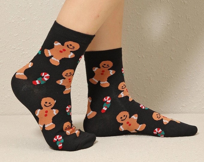 Gingerbread Man Crew Socks Christmas Gift, Christmas Socks, Gift for ...