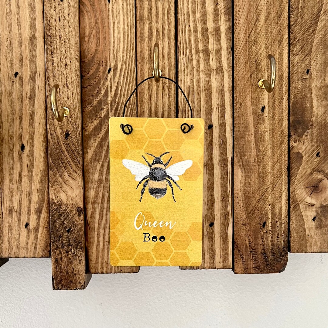 Mini 'queen Bee' Sign Thoughtful Gift, Bumble Bee Print, Mini Hanging ...