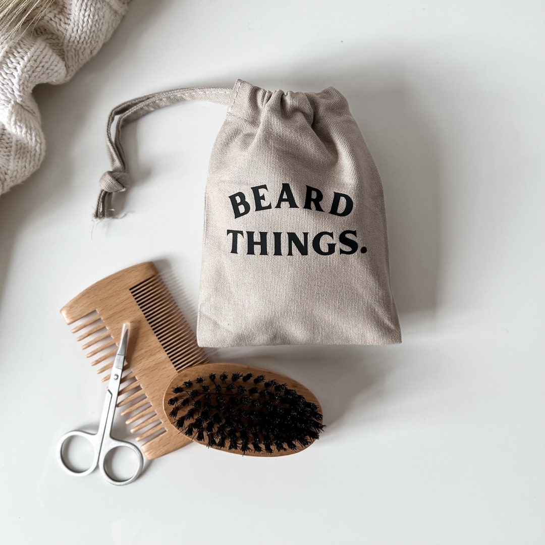 Men's Mini Beard and Moustache Grooming Kit Gift Set | Comb, Brush ...