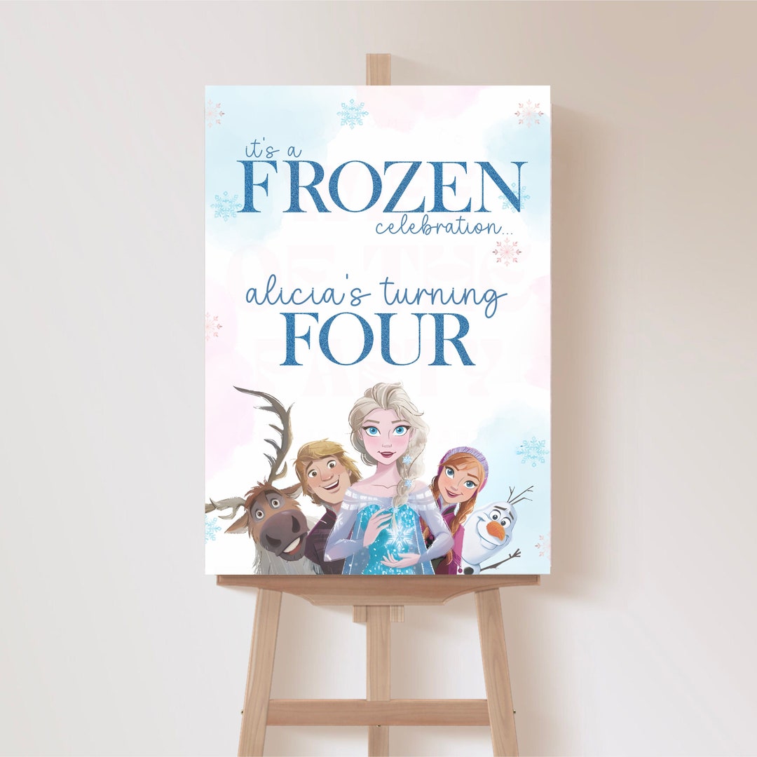 Personalised Frozen Birthday Party Welcome Sign Frozen Theme, Elsa ...