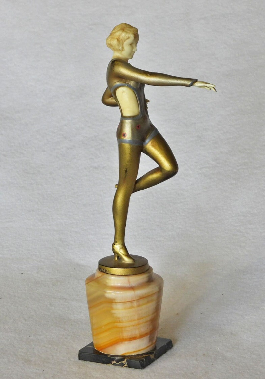 Signed Lorenzl Chryselephantine Sculpture With Hand Painted Outfit - Etsy