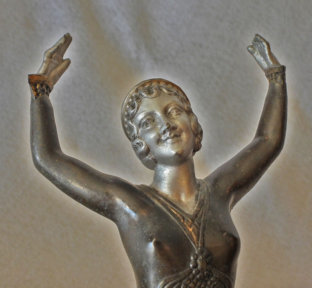 Lovely Art Deco Period Statue by Listed Artist Molins, on Articulated ...