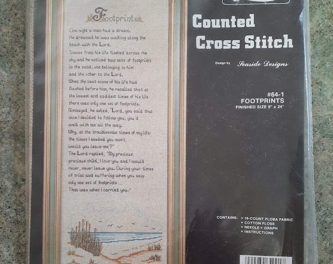 Footprints, Janlynn Counted Cross Stitch Kit - Etsy