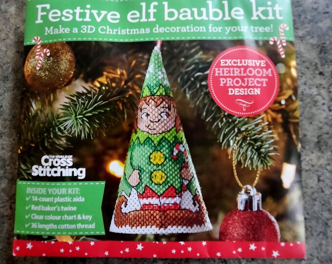 Festive Elf Bauble Kit, the World of Cross Stitching Kit - Etsy