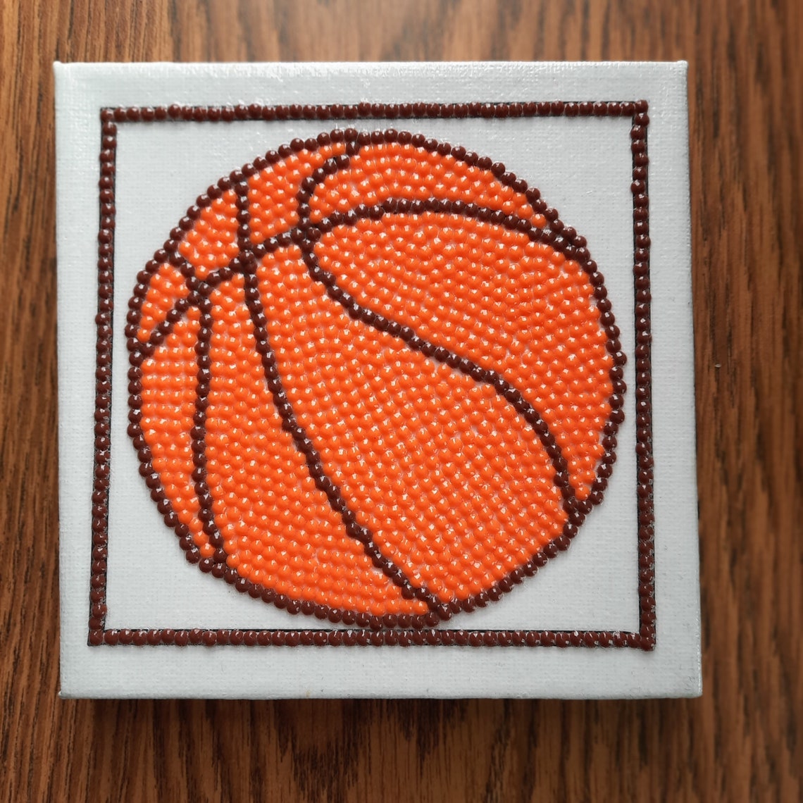 Basketball Wall Decor, Basketball Canvas, Diamond Painted Basketball - Etsy
