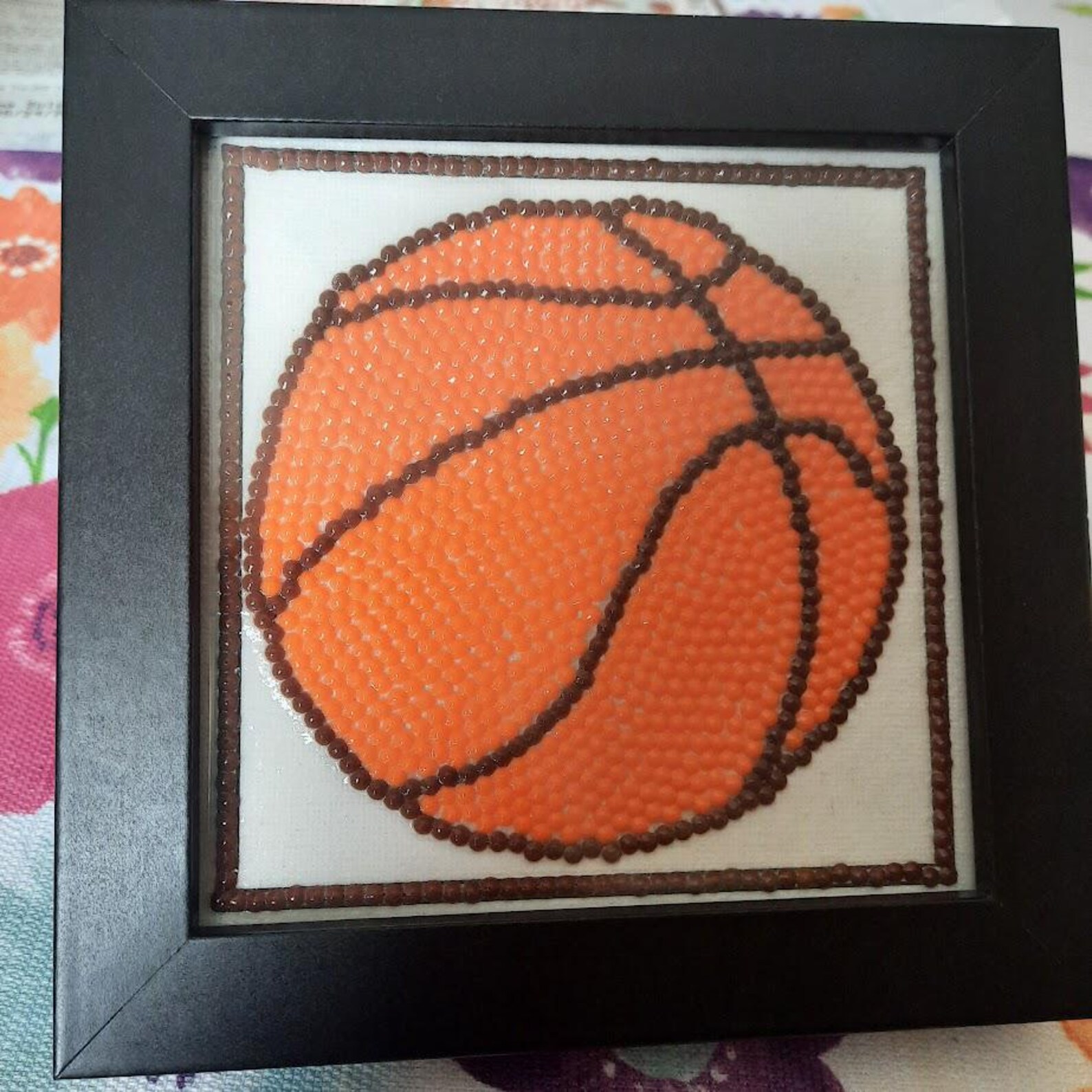 Basketball Wall Decor, Basketball Canvas, Diamond Painted Basketball - Etsy