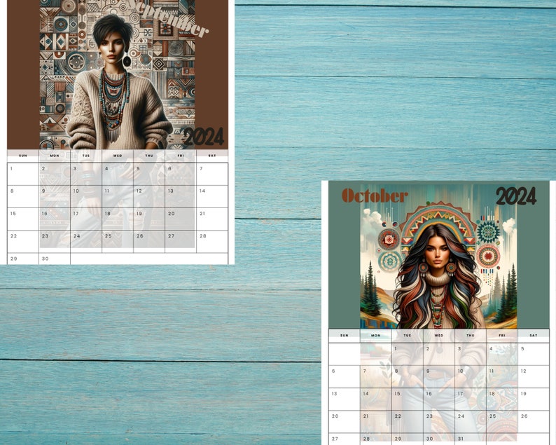 2024 Printable Calendar Beautiful Indigenous Women Indigenous Ladies ...