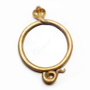 Golden Frame Round Mirror Wall Mirror With Snake Ornament, Funky Home ...