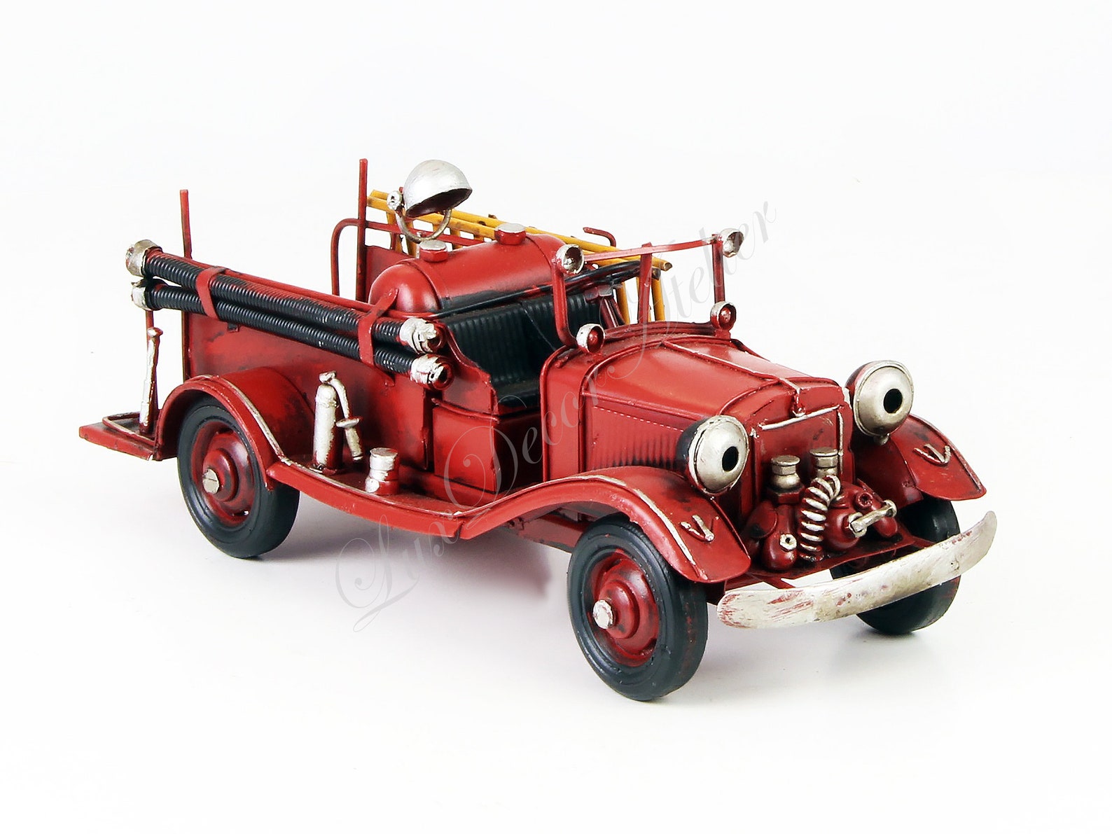 Red Fire Engine Car Metal Model Vintage Fire Truck Fire - Etsy