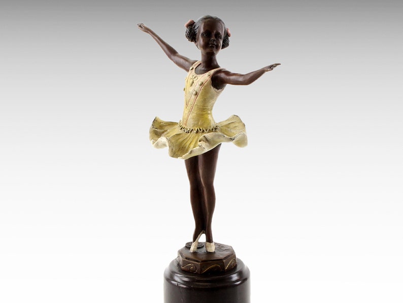 Bronze Ballet Dancer Statue Dancing Girl, Young Dancer on Marble Base ...