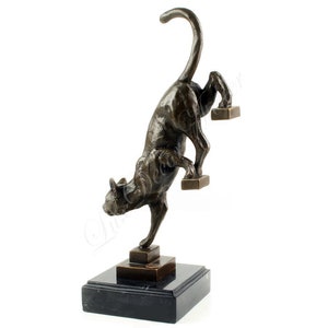 Bronze Sculpture of Cat Walking Down the Stairs, Bronze Cat Statue on ...