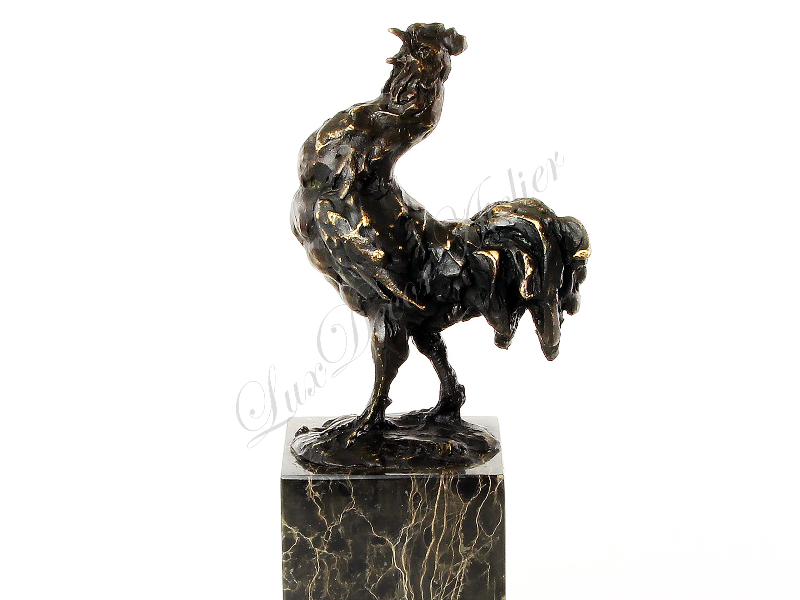 Bronze Rooster Statue Rooster Crowing Bronze Sculpture - Etsy