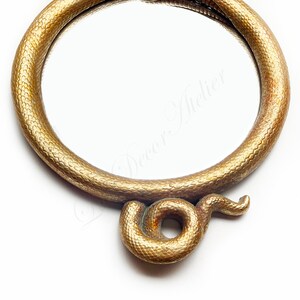Golden Frame Round Mirror Wall Mirror With Snake Ornament, Funky Home ...