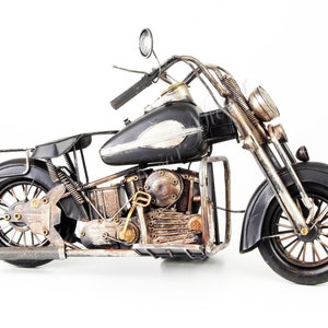XL Large Black Motorcycle Metal Model, Chooper Motorbike Vintage Toy ...
