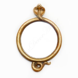 Golden Frame Round Mirror Wall Mirror With Snake Ornament, Funky Home ...
