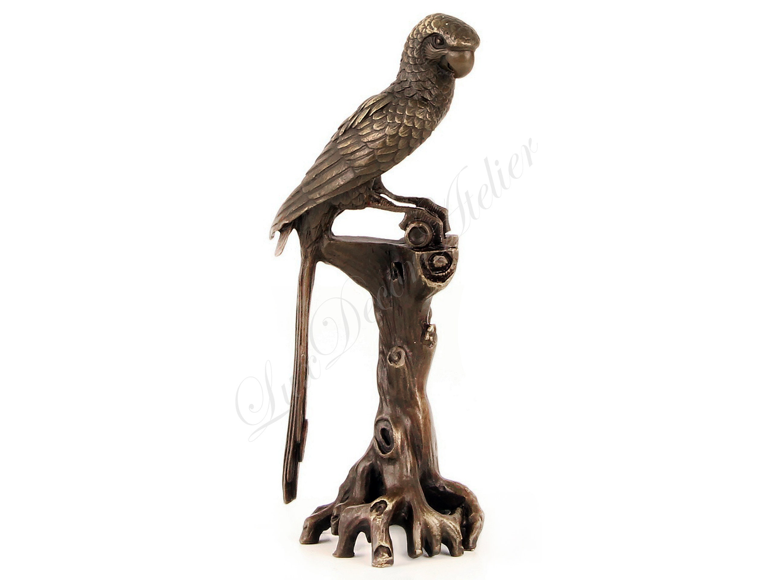 Bronze Sculpture of Parrot on a Tree Bronze Parrot Sculpture - Etsy