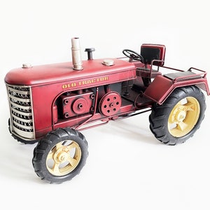LARGE Vintage Tractor Metal Model, Old Farm Tractor Vehicle Toy ...