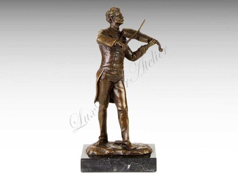 Violinist Bronze Sculpture Bronze Statue of Violin Player on - Etsy